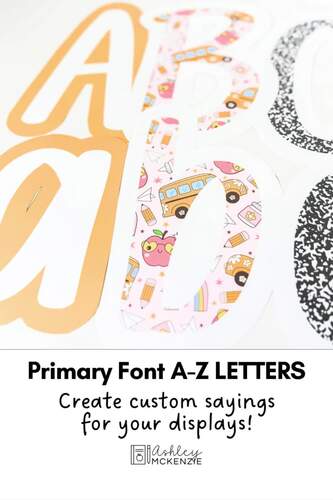 Primary Font Back to School Bulletin Board Letters Ready to Roll Theme