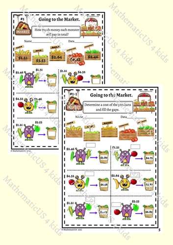 Adding Decimals money Activities by MathematicUs | TPT