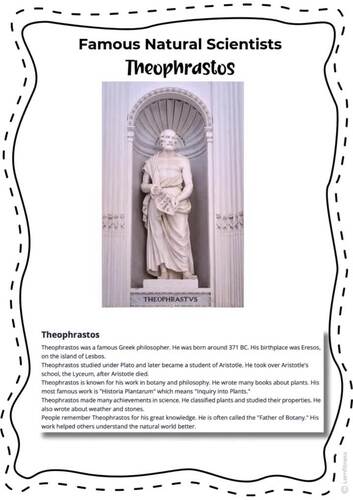 Scientists: Theophrastos – Fact Sheet, Quiz, and Interactive Exercises ...