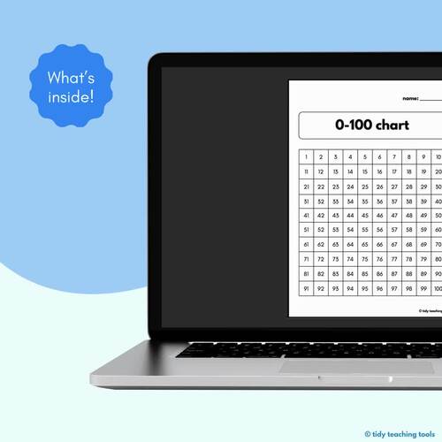 Number Charts | 100, 120, 200, 500 + 1000 by tidy teaching tools