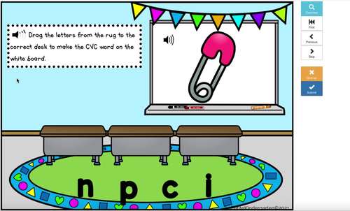Back to School CVC Words BOOM Cards by La Petite Kindergarten | TPT
