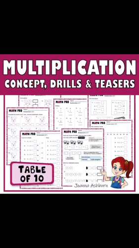 Multiplication Table of 10 Fluency Practice and Enrichment Worksheets