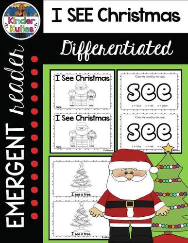 I See Christmas Sight Word Emergent Reader Mini Book | Literacy Center ...