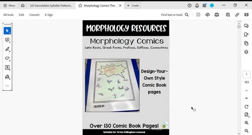 Morphology Activities with Morpheme Comic Book Pages | TPT