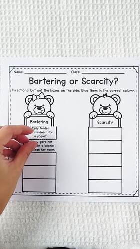 Bartering or Scarcity? Cut and Paste Sorting Activity by Taketing Academy