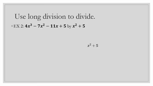 Long and Synthetic Division PowerPoint™ Presentation by Jellybean Math