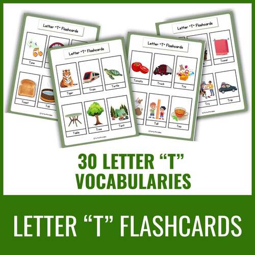 Letter "T" Vocabulary Flashcards | Interactive Alphabet Cards For Early ...