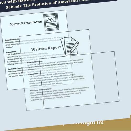 American Education System & Cultural Impact — PBL Choice Board HSS 8.6.5