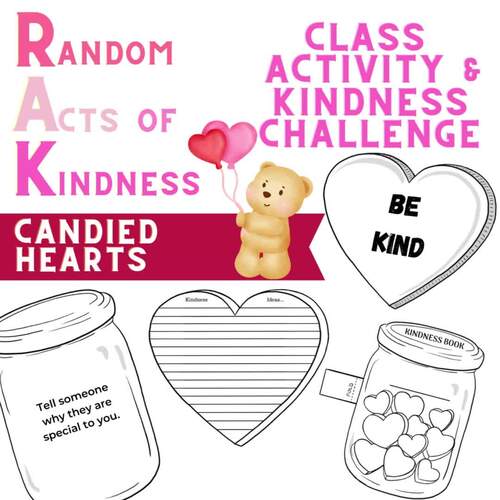 Acts of Kindness Valentines Hearts Jar Activity, Bulletin Board, Class ...