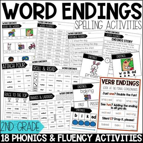 Inflectional Endings Worksheets, Activities & Games 2nd Grade Phonics ...