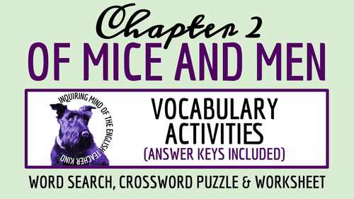 Of Mice and Men Chapter 2 Vocabulary Activities | Crossword Puzzle ...