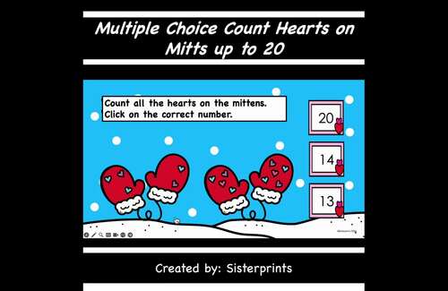 Count the Hearts on the Mitts Up to 20 | PPT Game by Sister Prints