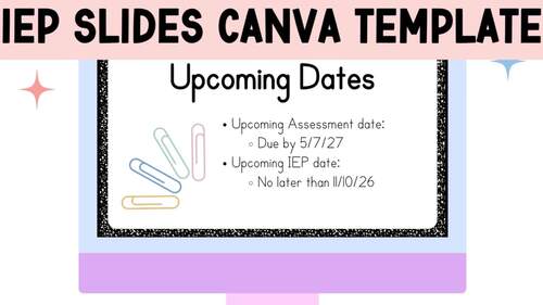 IEP Slide Deck Template for Canva | SpEd Teacher | SLP by Play Therapy ...