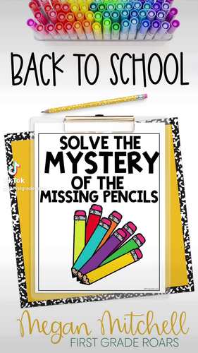 Back to School Solve the Mystery Math & ELA Task Card Activity First Grade