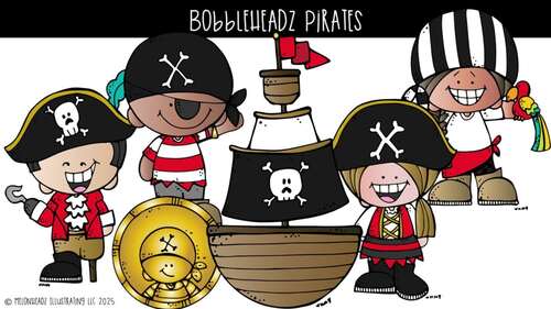 Pirates clip art, Bobbleheadz Mini by Melonheadz Clipart | TPT