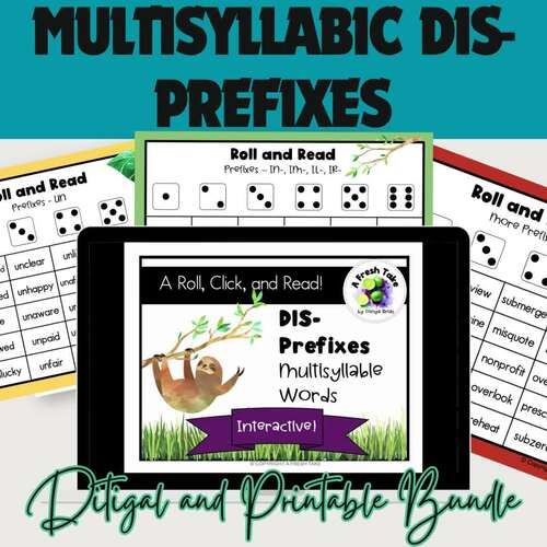 DIS- Prefix Multisyllabic Words/Sentences Roll & Reads - Digital Game ...