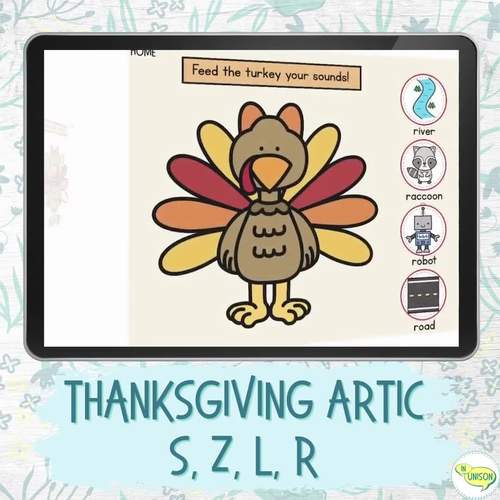 Thanksgiving Articulation Boom Cards™ Dress & Feed the Turkey S Z R L