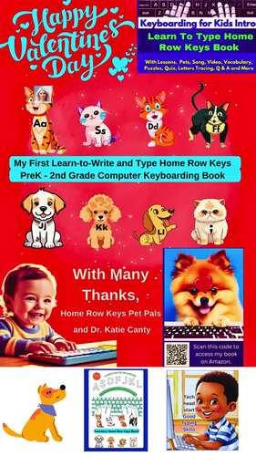 PreK- 3rd Grade My First Typing Keyboarding Home Row Book of 10 Activities