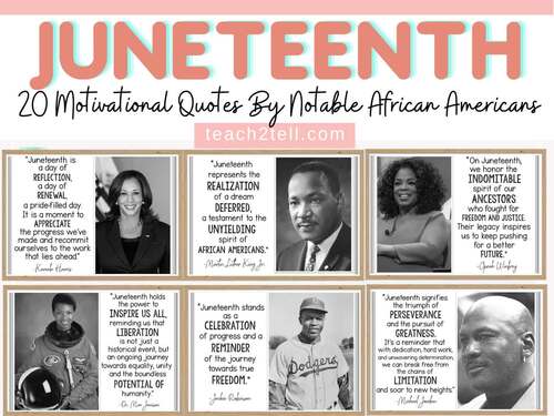 Juneteenth Motivational Quotes Bulletin Board Display Juneteenth Activities
