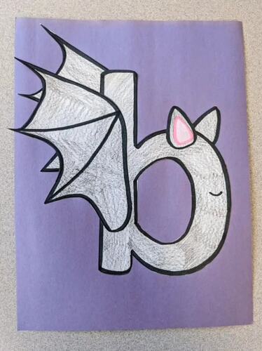 Lowercase Letter b Craft | b is for bat craft Alphabet Halloween Activity