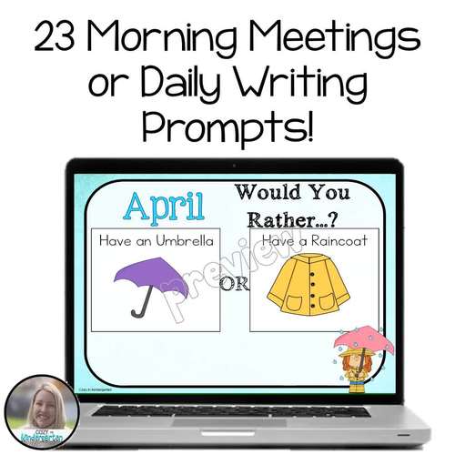 April Morning Meeting Slides | Daily Would You Rather | Kindergarten