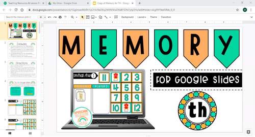 Articulation TH Interactive Memory Game for Google Slides and Power Point