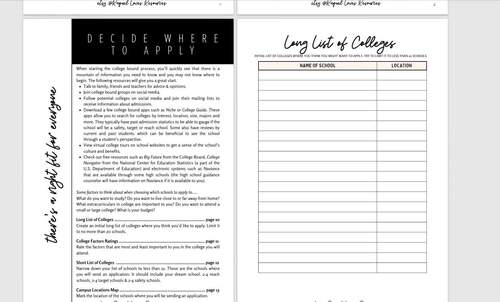 10 Step College Bound Planning Workbook & Guide by Tiny Space Adventures