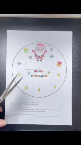 Christmas 3D Pop-Up Craft | Color, Cut & Fold | No Glue Printable Activity