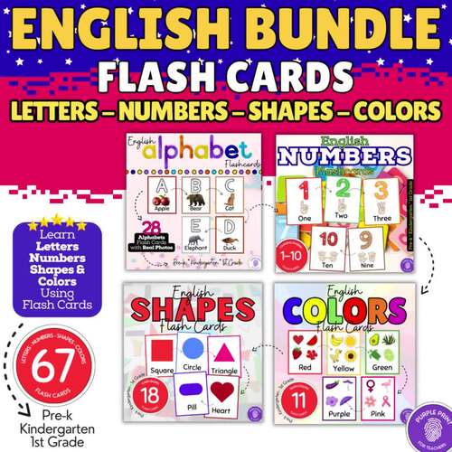Engaging English Letters, Numbers, Shapes & Colors Printable Flash ...