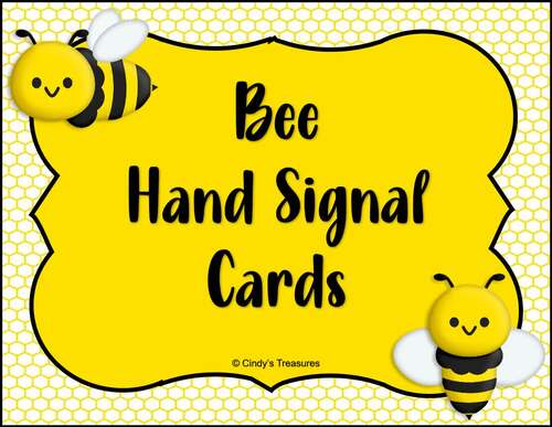 Bee Theme Hand Signal Cards *Editable* by Cindy's Treasures | TPT