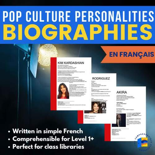 Pop culture personalities: Simple biographies in French | TPT