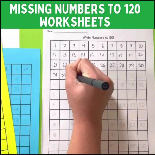 120 Chart & Blank 120 Chart Number Writing to 120 - Fill in the Missing ...