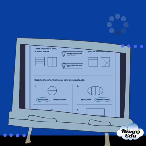 GRADE 1 MATH: Unit 16 Fraction Concepts (Learn/Practice/Test) Worksheets