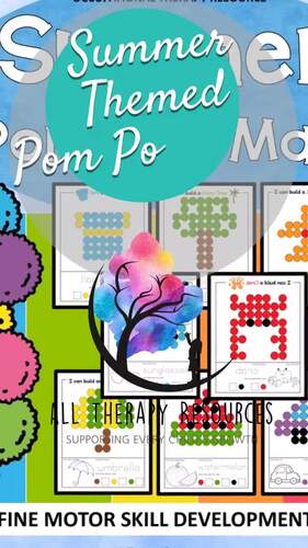 SUMMER Pom Pom Mats - Fine Motor Skills - Occupational Therapy | TPT