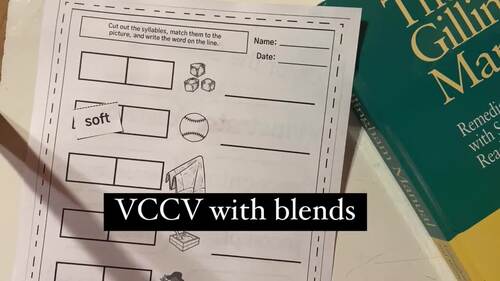 Multisyllable VCCV with Blends Phonics Worksheets and Decodable Passage