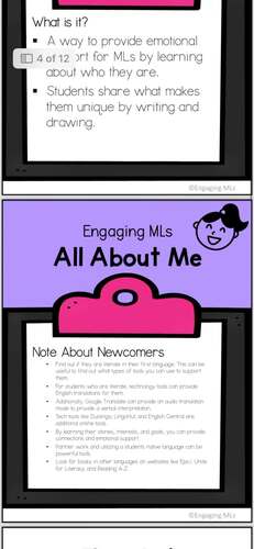 ESL ELD All About Me for English Learners, MLs, and Newcomers by ...
