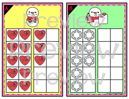 Valentine Snowmen | Double Ten Frames Math Scoot Activity (0-20) | Teen ...