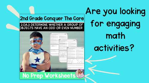 2nd Grade Determine Odd or Even Numbers Worksheets | 2.OA.3 No Prep!