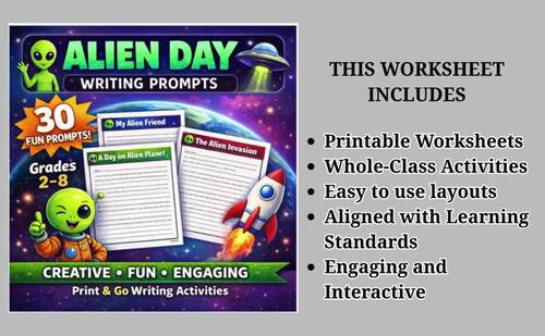 Out of This World Writing! Alien Day Prompts for Grades 2–8| Fun ...