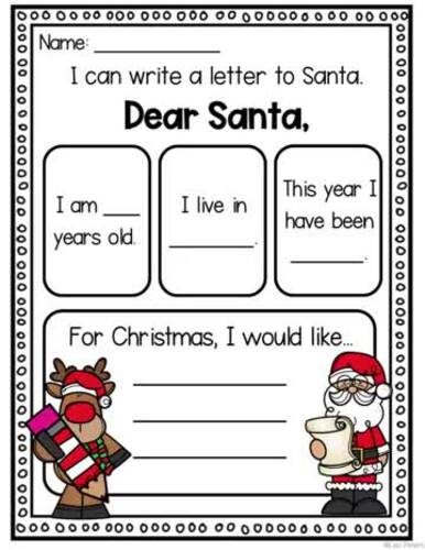 Letter To Santa Christmas Writing by Lisa Peters | TPT