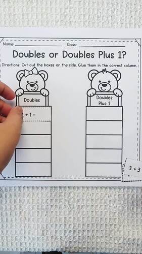 Doubles or Doubles Plus 1? Cut and Paste Sorting Activity by Taketing ...