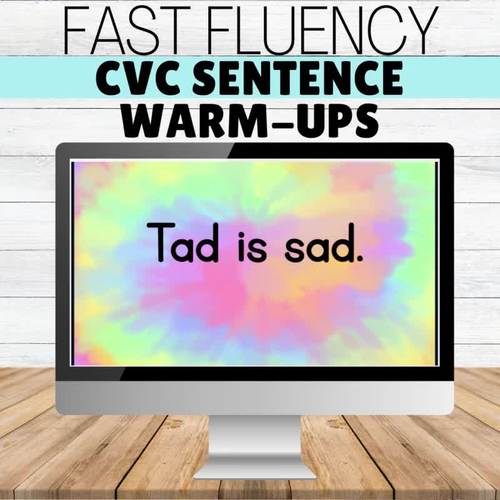 CVC Sentences Fluency Slides Decodable Sentence Practice PowerPoint ...