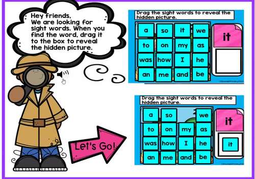 Mystery Picture Sight Words Set 1 Boom Cards™ | TpT