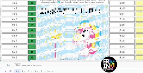 Mystery Pixel Art Math Multiplication and Division Google Sheets ...