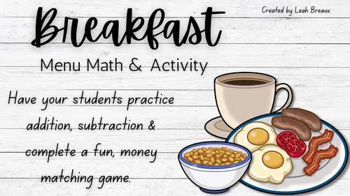 Breakfast | Elementary Math | Word Problems by LB Home Education