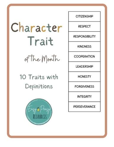 Neutral Toned Character Trait Poster Bundle | Boho Color Palette | Behavior