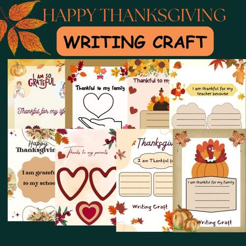 I Am Thankful Bulletin Board- No Prep Thanksgiving Writing Activity for ...