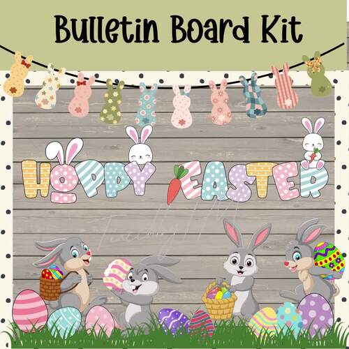 Hoppy Easter Bulletin Board Kit l Hop into Spring Bulletin Board for ...