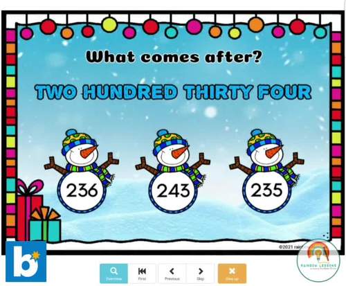 Number Names | Christmas Numbers | Winter Numbers | Christmas Math Games