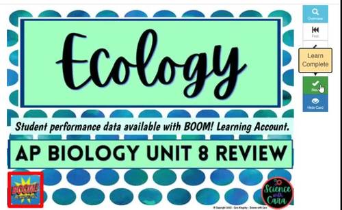 AP Bio Unit 8 Ecology Review Cards by Science with Cara | TPT
